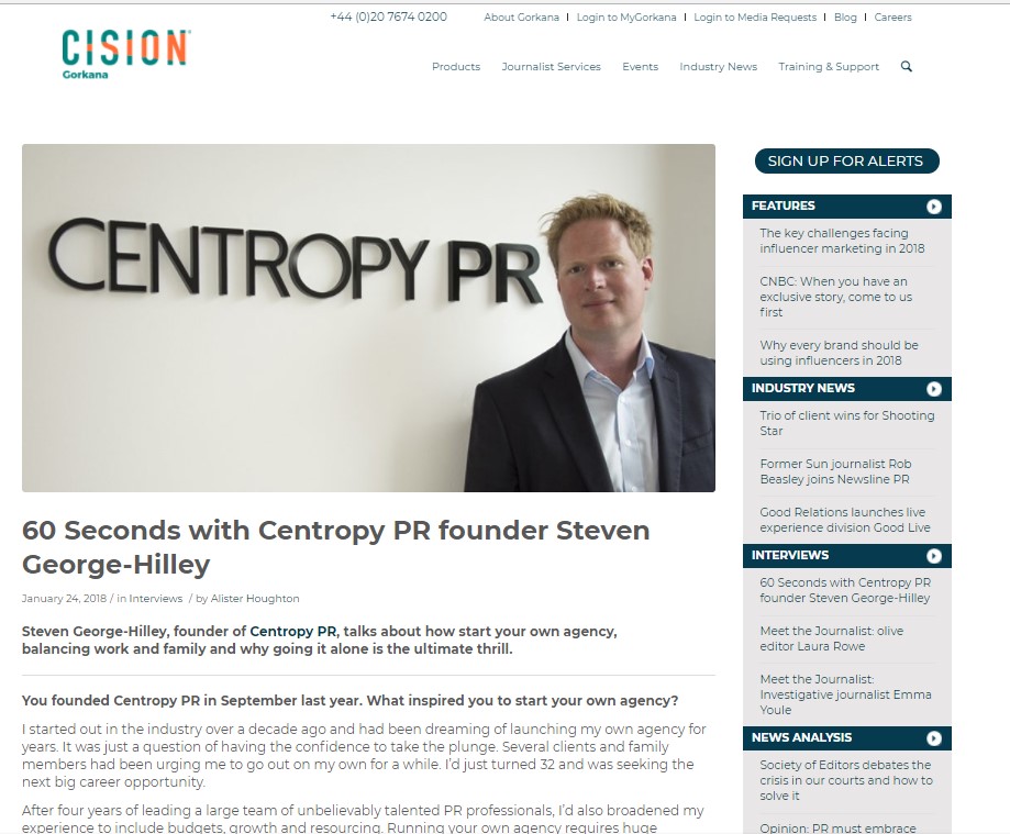 Gorkana interviews Steven George-Hilley – Centropy musings